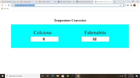Vinay Sahani On Linkedin Hy Every One This Is My 5 Project Converter Fahrnahite To