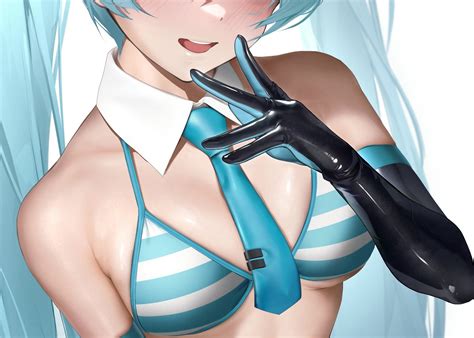 Rule 34 1girls Blue Bra Blue Hair Blue Tie Blush Female Female Only