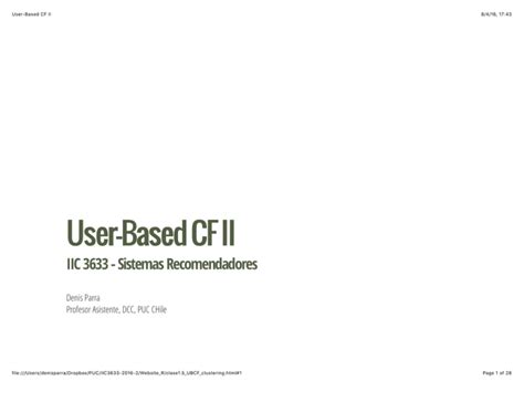 User Based Cf Ii