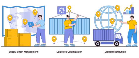 Supply Chain Management Logistics Optimization Global Distribution Concept With Character