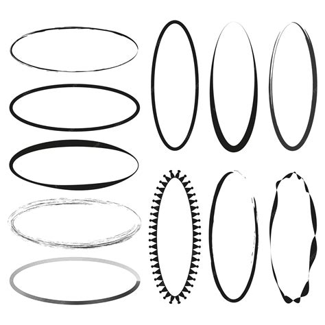 Premium Vector Assorted Oval Frames Set Elliptical Borders Collection