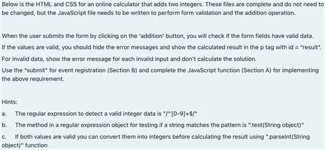 Solved Below Is The Html And Css For An Online Calculator Chegg Com