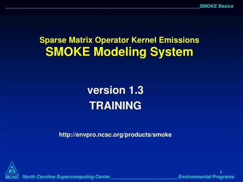 Ppt Sparse Matrix Operator Kernel Emissions Smoke Modeling System