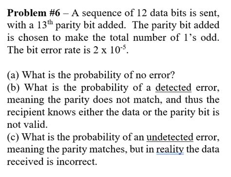 Solved Problem 6 A Sequence Of 12 Data Bits Is Sent With Chegg Com