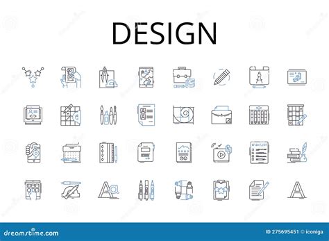 Visual Scheming Line Icons Collection Composition Arrangement Layout