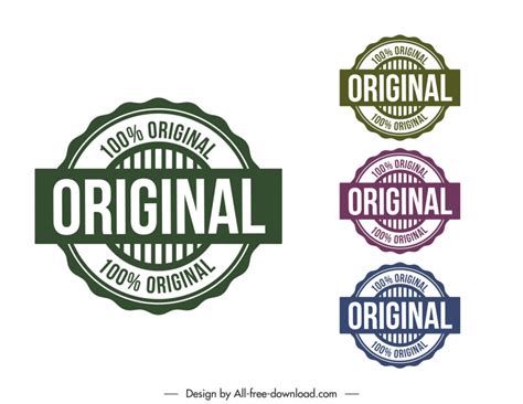 Original Copy Stamps Templates Classical Striped Circles Vectors Images