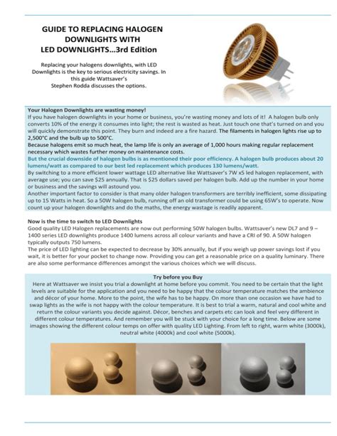 Guide To Replacing Halogen Downlights With Leds