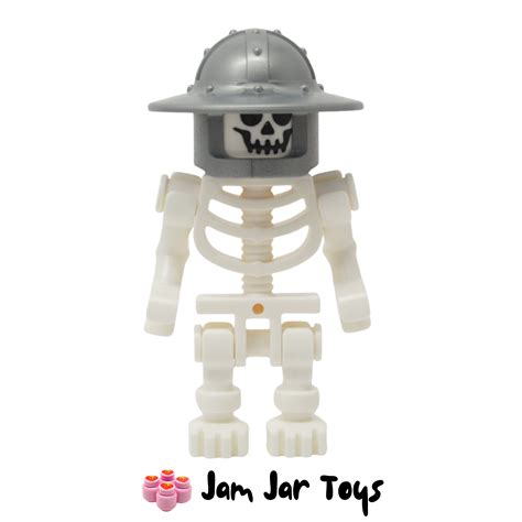 Lego Skeleton Halloween Figure Silver Knight Helmet With Chinstrap And Wide Brim