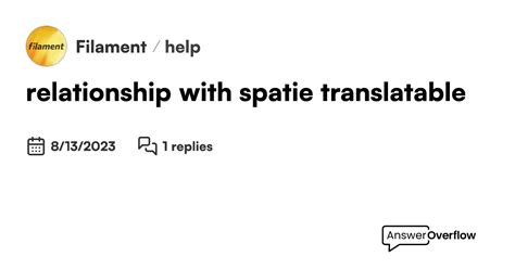 Relationship With Spatie Translatable Filament