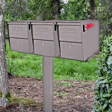 Mailboss Triple Package Master® Locking Mailbox And Post Free Shipping