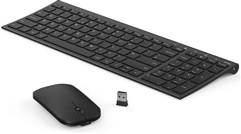 Rechargeable Wireless Keyboard Mouse Seenda Slim Thin Keyboard And