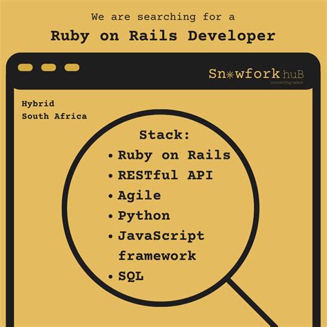 Snowfork Hub On Linkedin Rubyonrails Restfulapi Agile Sql Javascriptframework Openposition