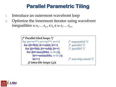 Ppt Parametric Tiling Of Affine Loop Nests Powerpoint Presentation
