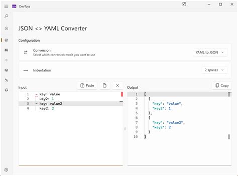yaml to json wrong error notification · issue 393 · devtoys app
