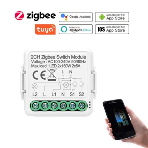Tuya Zigbee Wall Switch Module 2ch With N Line โมดูล Zigbee สมาทสวิทซ์ ฝังหลังกำแพงแบบมี N