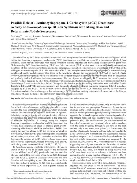 pdf possible role of 1 aminocyclopropane 1 carboxylate acc