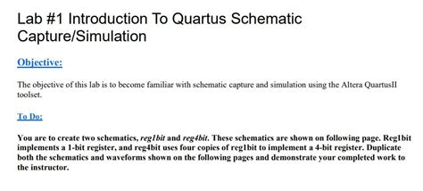 Solved Lab 1 Introduction To Quartus Schematic