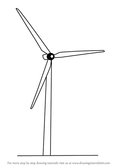Learn How To Draw An Electric Windmill Windmills Step By Step Drawing Tutorials