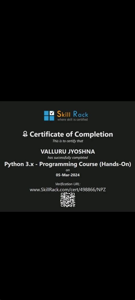 Jyoshna Valluru On Linkedin Hello 🙋connectionsi Am Happy To Share My Certificate On Python On
