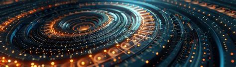 Illustration 3d Model Data Streams Spiraling Around A Central Ai Core