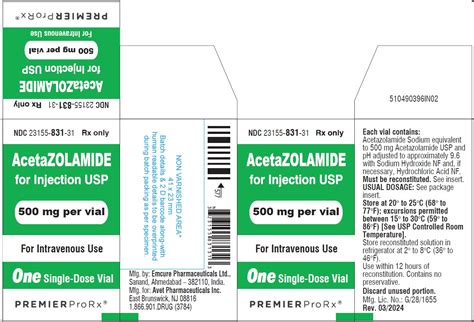 Acetazolamide Package Insert