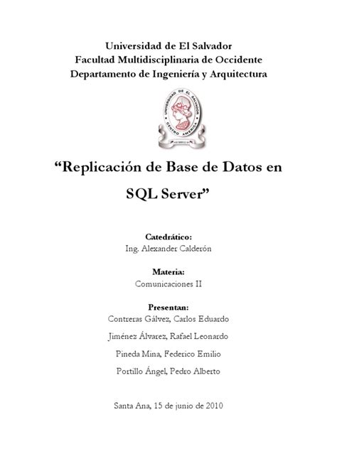 replicación sql server pdf servidor sql de microsoft gestión de