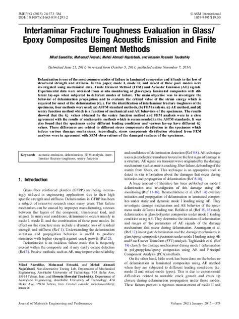 Pdf Interlaminar Fracture Toughness Evaluation In Glass Epoxy