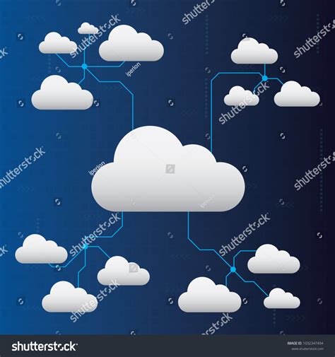 abstract cloud network connection cyber technology stock vector
