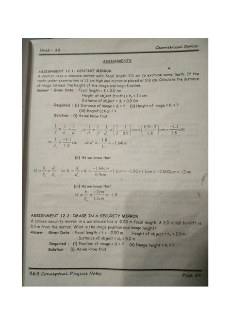 Solution Physics Class 10 Unit 3 Assignments Studypool