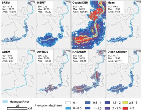 1 Results Of Flood Inundation Of Different Digital Elevation Models In