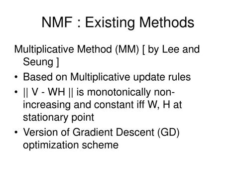 Ppt A Clustering Method Based On Nonnegative Matrix Factorization For Text Mining Powerpoint