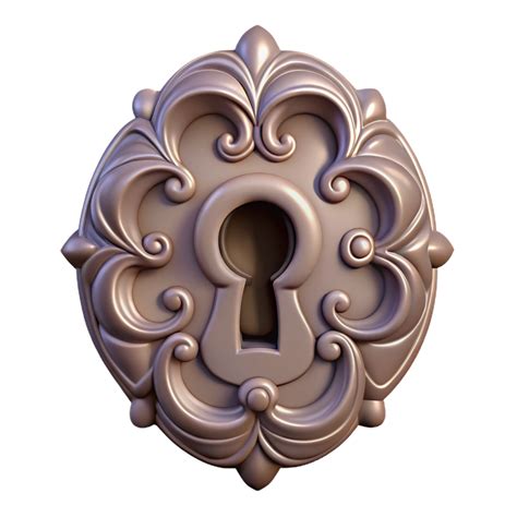 Dramatic Vintage A Single Ornate Keyhole With Intricate Carvings No