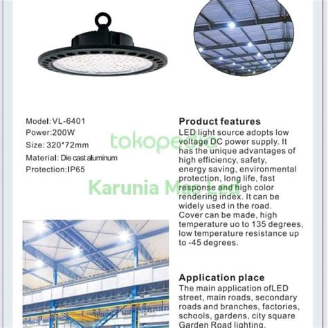 Promo Lampu Ufo Highbay Led W Lampu Gudang Watt Ufo Watt Sni Hq Diskon Di Seller