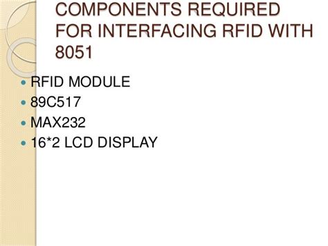 rfid interfacing and controlling with 8051