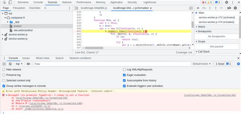 Typeerror Tready Is Not A Function · Issue 1038 · Localforagelocalforage · Github