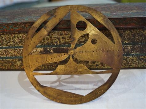Antique Brass Drafting Template By Polygraph Co Philadelphia Pa