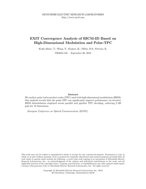 Pdf Exit Convergence Analysis Of Bicm Id Based On High Dimensional Modulation And Polar Tpc