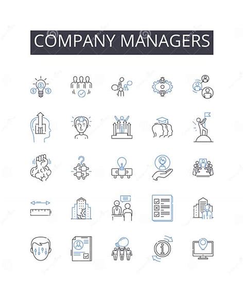 Company Managers Line Icons Collection Circuit Capacitor Transistor Resistor Diode