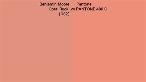 Benjamin Moore Coral Rock 032 Vs Pantone 486 C Side By Side Comparison