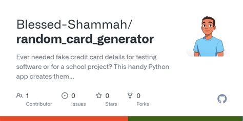 Github Blessed Shammahrandomcardgenerator Ever Needed Fake Credit Card Details For Testing