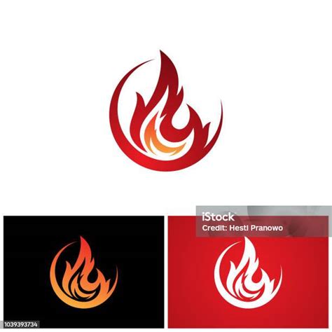 Ikon Vektor Api Bulat Alam Untuk Desain Grafis Web Dan Aplikasi