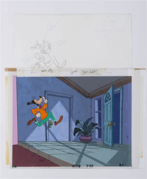 “goof Troop” Goofy Production Cel And Background 1992 Id Jul25052
