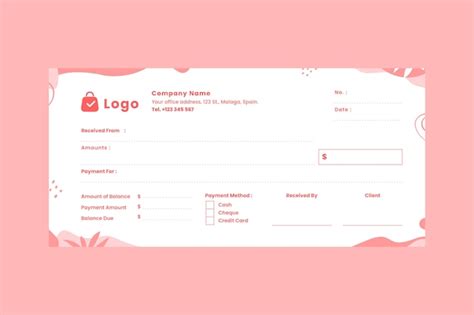 평면 디자인 영수증 책 템플릿 무료 벡터