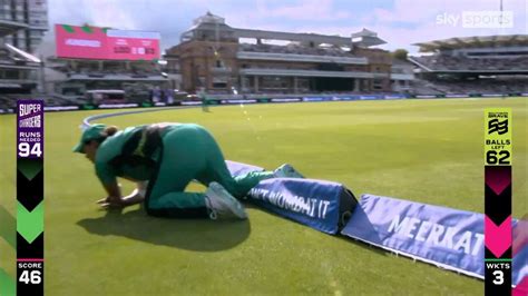 Camera Nearly Gets In The Way Chloe Tryons Near Miss With Boundary Cam Cricket News