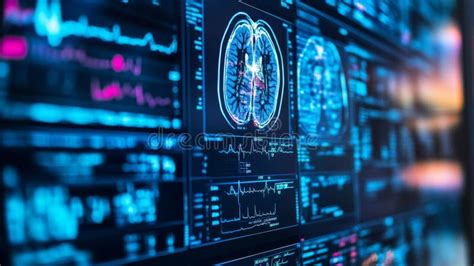 Medical Brain Scan On Digital Display Stock Illustration Illustration