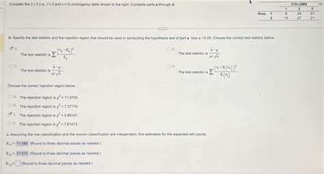 Solved Consider The 2×310r2 And C3 Contingency Table