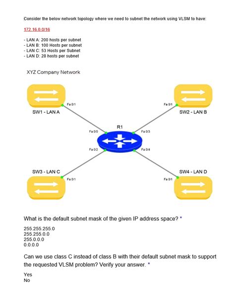 solved consider the below network topology where we need to subnet the