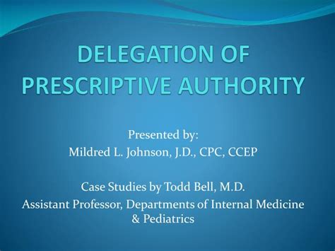 Ppt Delegation Of Prescriptive Authority Powerpoint Presentation