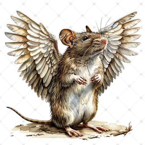 Rat With Angel Wings Png Clipart Bundle Digital Download Etsy Uk