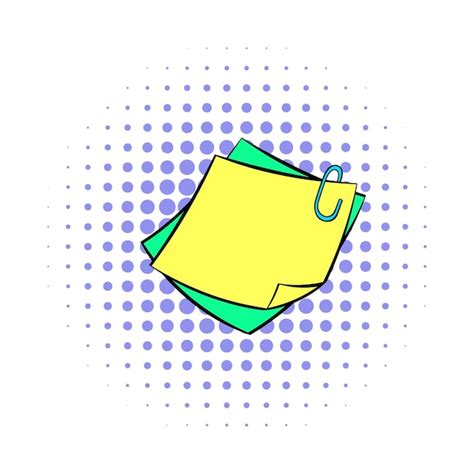 Premium Vector Memo Notes With Paper Clip Icon In Comics Style On A
